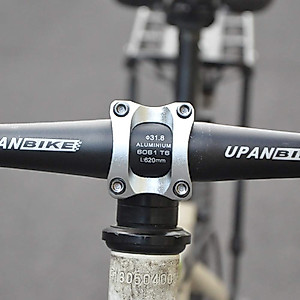 UPANBIKE Bike Stem 31.8mm 28.6mm 32mm Aluminum Alloy Short Stem for Mountain Bike Road Bicycle MTB BMX(Silver)