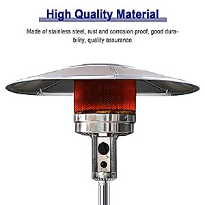 PIONOUS 48000BTU Outdoor Patio with Wheel and Table Heater, Gas Heater for Iindoor and Outdoor use for Party, Garden, Deck, Library, Camping - 4 Set, Silver