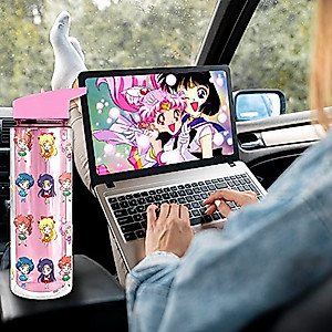JUST FUNKY Sailor Moon Crystal Chibi Water Bottle –16oz Plastic Travel Container for Joining The Sailor Guardians Against Dark Forces Officially Licensed