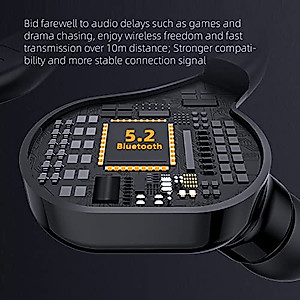 AZURAOKEY Bluetooth Headphones Wireless Earbuds, M-F8 Waterproof Hanging Single Ear Earbuds Bluetooth-Compatible 5.2 Noise Cancelling Sports Wireless Business Headphones Headset