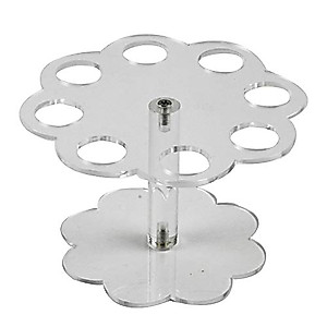 HMROVOOM 8 Holes Ice Cream Cone Holder,Acrylic Ice Cream Stand,Cone Holder Rack for Party Wedding Birthday(8 Holes Flower Shape)