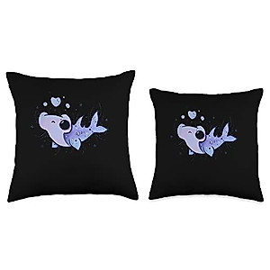 Hammerhead shark Cute Kawaii Art Throw Pillow, 18x18, Multicolor