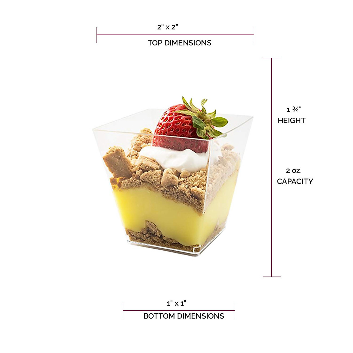 Smarty Had A Party 2 oz Cups – 240 Clear Mini Dessert Cups, Disposable Small Plastic Cups for Parfaits, Yogurt & Party Treats, Miniware Collection