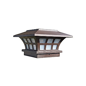 CZLZY Solar LED Pillar Lamp Outdoor Waterproof Post Light Simple ABS Material Small Square Column Light Villa Garden Wall Pedestal Light Gate Decorative Lighting Fixtures