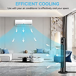 Aigostar Smart Tower Fan Oscillating Cooling Fan with Remote, Quiet Bladeless Standing Fans for Home Bedroom, 24H Timer 3 Speeds 3 Modes LED Display WiFi Voice Smart Control, Works with Alexa/Google