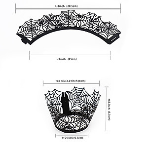 BinaryABC Halloween Cupcake Wrappers,Spider Web Cupcake Wrapper,Halloween Party Decorations Supplies 36Pcs