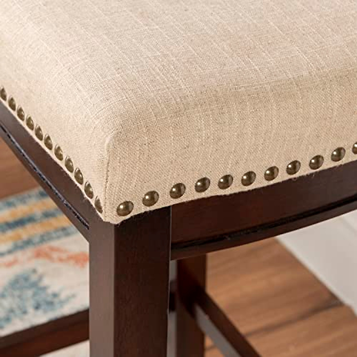 Linon Harper Stool Fabric Top