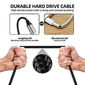 CLAVOOP Micro USB 3.0 Cable, USB to Micro B External Hard Drive Cable 5 Gbps High-Speed USB A to USB Micro B Cord Compatible for Galaxy S5 Western Digital Seagate Camera Hard Drive - 1.5FT