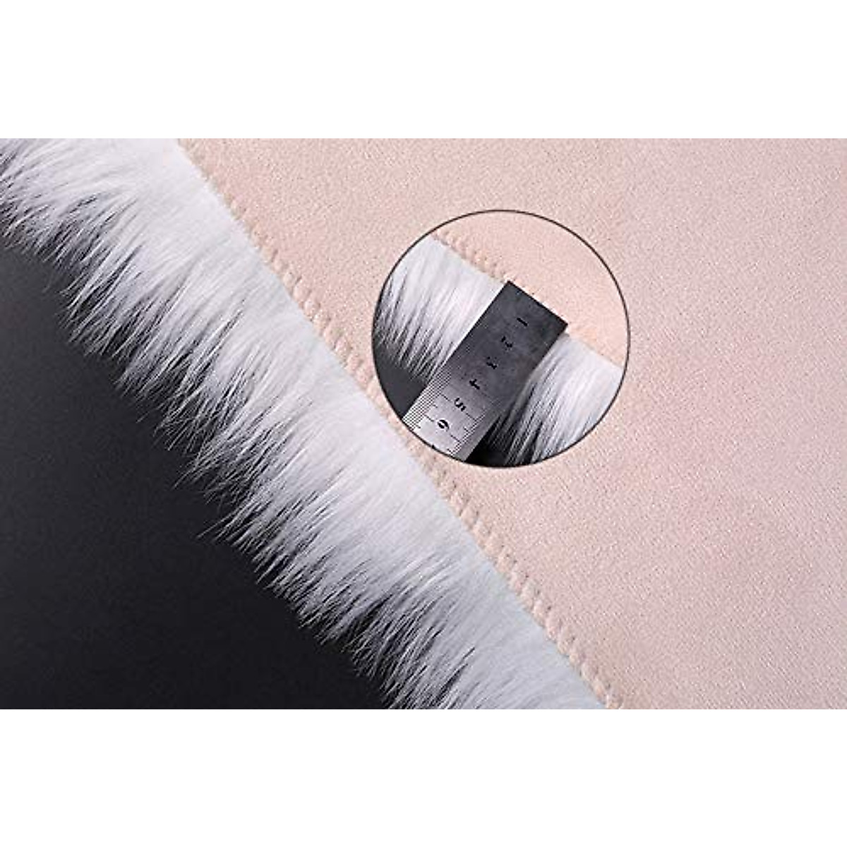Soft Faux Sheepskin Fur Rug, Oval Small Sized Floor Area Shag Sofa Cover,Bedside Kitchen Living Room Nursery Mat Gold 19"x31"