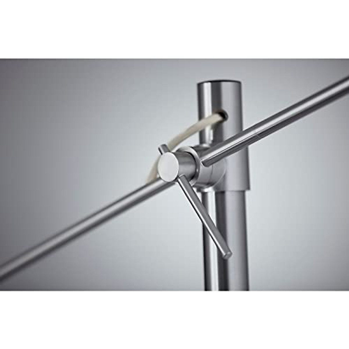 Adesso 5275-22 Manhattan Two-Arm Arc Lamp, 78-102 in., 2 x 150W Incandescent/ 13W CFL, Brushed Steel, 1 Floor Lamp