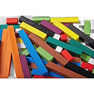 hand2mind Wooden Cuisenaire Rods with Trays, Math Manipulatives, Montessori Math Rods, Math Counters, Math Blocks, Counting Blocks, Montessori Math, Fraction Bars, Number Rods (Set of 6)