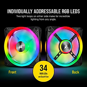 Corsair QL Series, Ql120 RGB, 120mm RGB LED Fan, Triple Pack with Lighting Node Core, Black, Compatible with Desktop