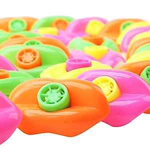 Lip Whistles Amy&Benton 48PCS Plastic Lip Whistle Toy Party Favors for Kids (Assorted Colors, 2.5 in)