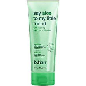 B.TAN Aloe Vera Gel Face & Body | Say Aloe To My Little Friend - Hydrating, Soothing After Sun Lotion Aloe Gel, Vitamin E, Sun Burn Relief, 7 Fl Oz