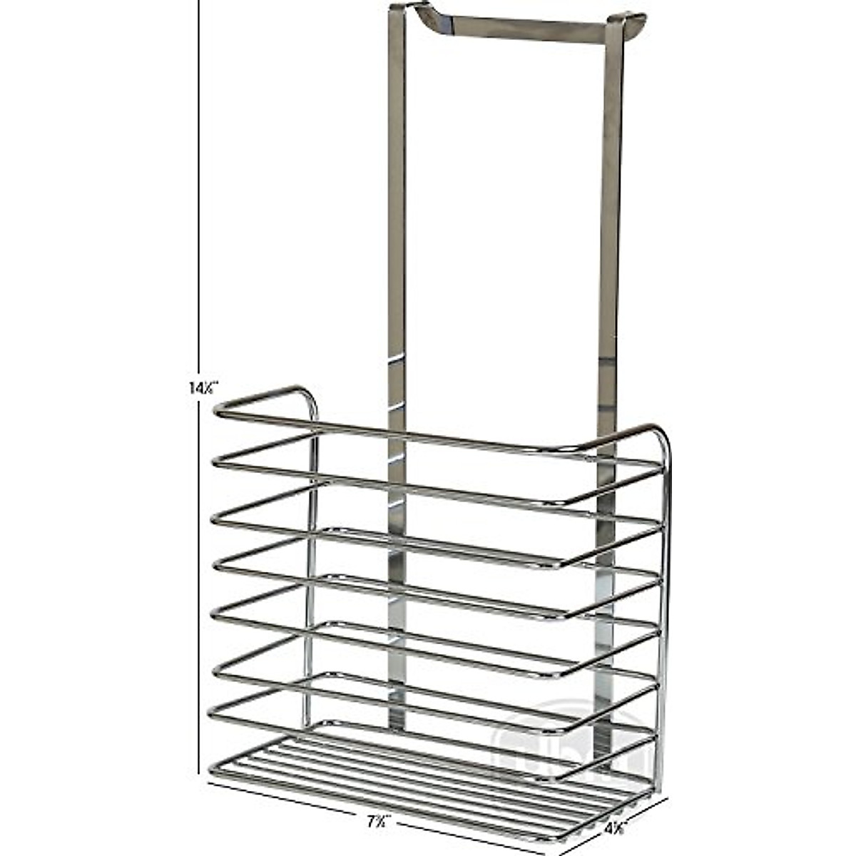 YBM HOME Multipurpose Over The Door Storage Basket Caddy - Works as a Kitchen Cabinet Organizer, Wine Holder, Bathroom Shower Caddy Tray, Storage Bags, Cleaning Supplies, 2-Pack Chrome 2217