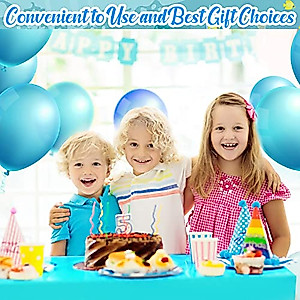 12 Pcs Plastic Table Cloth Disposable Table Cover Plastic Table Cloth for Indoor or Outdoor Tables Parties Picnic Birthdays and Weddings, 54" x 108" (Lake Blue,Sky Blue,Dark Blue)