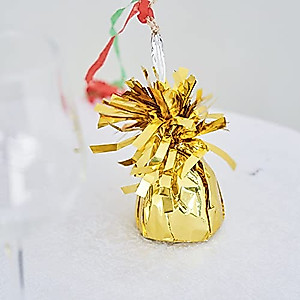 Efavormart 6 Pack - 5" Metallic Gold Foil Balloon Weights for Birthday, Helium Balloon Weights for Wedding, Party, Table, Centerpiece Decorations