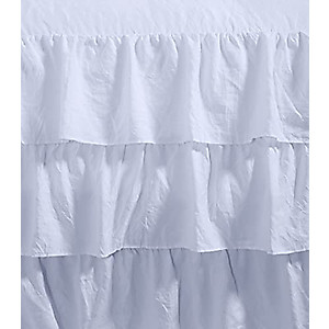 Chezmoi Collection Celia 3-Piece Waterfall Ruffle Skirt Bedspread Set - French Country Chic Farmhouse - California King, White