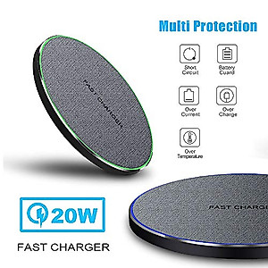 2022 Wireless Charger, Qi 20W Max Fast Charging Pad Compatible with Samsung Galaxy S22/S22 Ultra/S21/S20 fe,Google Pixel,LG,iPhone 13/12(No AC Adapter