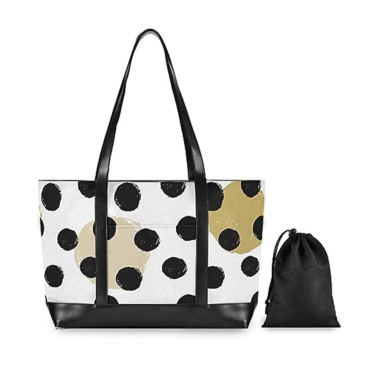 Polka Dot Laptop Tote Bag for Women Travel Work Bag Handbags Purse Canvas Teacher Tote Bags with Zipper