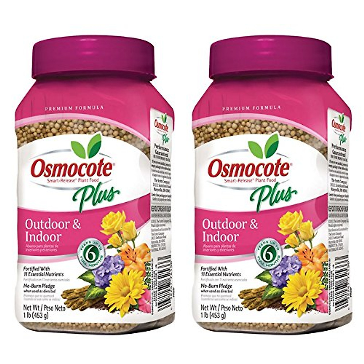 Osmocote Plus Outdoor and Indoor Smart-Release Plant Food, 1-Pound (Plant Fertilizer) - Pack of 2