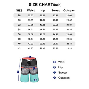 ninovino Men's Water Sports Swim Trunks Stripped Lightweight Quick Dry Coffe 36