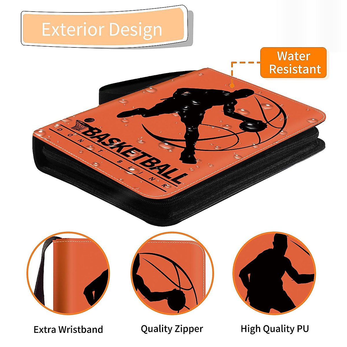 WeoTca 900 Pockets Baseball Card Binder, 9-Pocket Card Collections Trading Card Binder 50 Pages Double-Sided Cards Holder with Zipper 3-Ring Card Album for Sports Baseball Card Sleeves Protectors