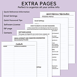 Password Book - Hardcover Password Book with Alphabetical Tabs for Internet Website Address Login, Pocket Size Password Keeper, 5.0" x 6.8", Password Organizer for Home Office Desk Use - Purple