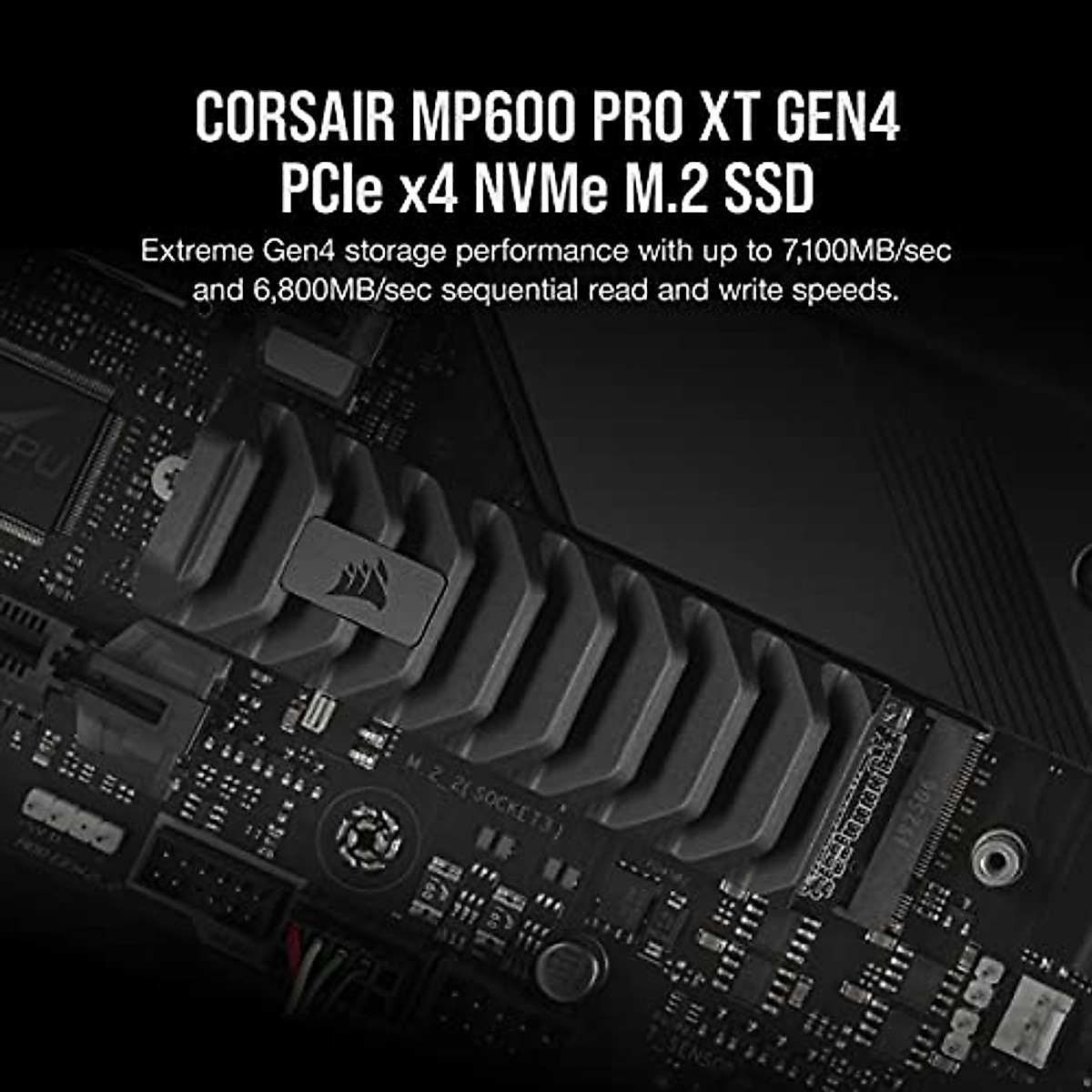 Corsair MP600 PRO XT 8TB Gen4 PCIe x4 NVMe M.2 SSD - Up to 7,000 MB/s Sequential Read and 6,100 MB/s Write Speeds, High-Density TLC NAND, Aluminum Heatspreader, M.2 2280 Form-Factor - Black
