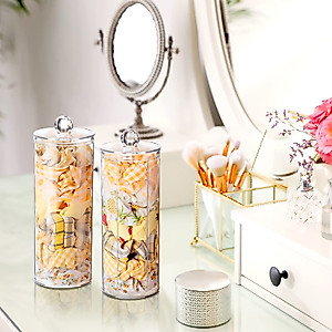 CHENGU 2 Pcs Christmas Acrylic Scrunchie Holder Organizer for Women 5.74 x 2.6 Inches Clear Scrunchie Holder Stand Hair Ties Organizer Scrunchie Storage Display for Xmas Hair Accessories Gift Holder