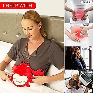 Heating Pads for Cramps,Microwave Heating Pad,Warmies Microwavable Animals,Crab Plush with Removable Lavender Scented Heating Pad,Red Crab
