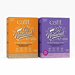 Catit Go Natural Pea Husk Clumping Cat Litter 14.8 lb, Lavender