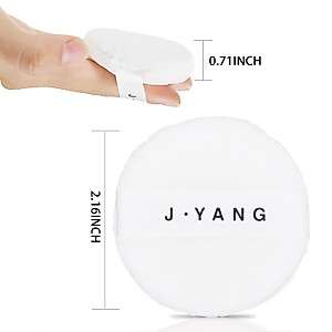 J·YANG Powder puff Soft Washable Large Round Velour Body Powder Puff,4PCS,SmallSiza,2.1Inch
