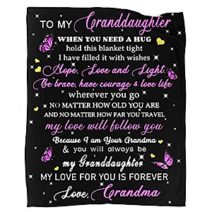 to My Granddaughter Blanket from Grandmom Throw Blankets Throws for Christmas Birthday Gifts 50X60 Inch