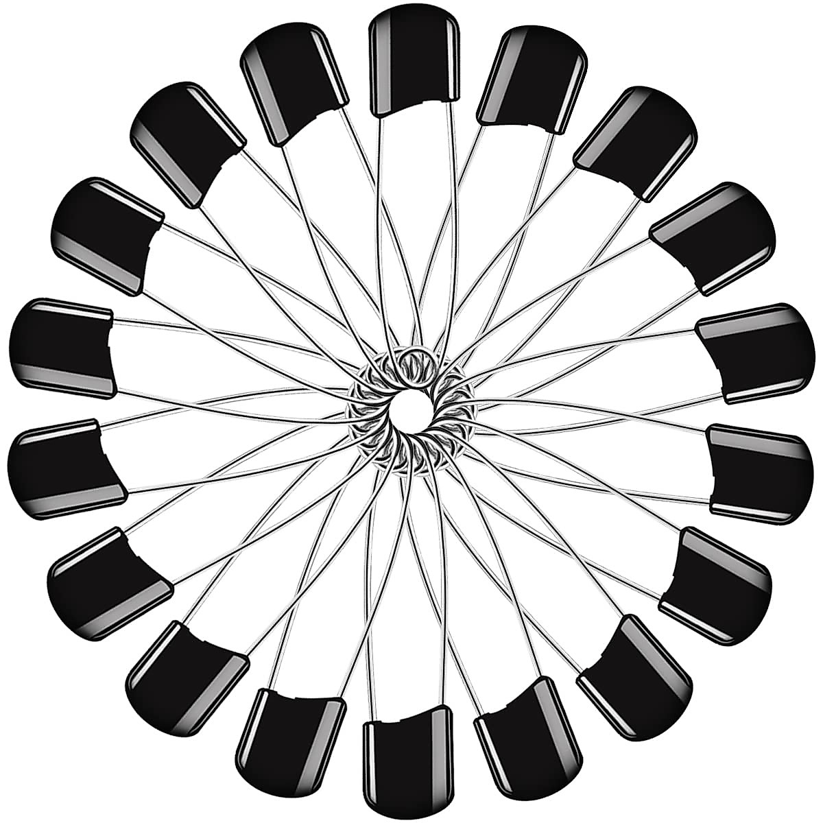 50 Pcs Diaper Pins, Plastic Head Safety Pin with Safe Locking Closures (Black)