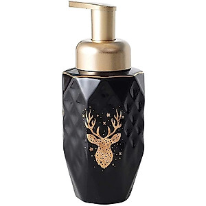 Bottles Bottle Black Ceramics Soap Dispenser Foaming Soap Dispenser with Pump for Kitchen Or Bathroom Counter-top Dispenser Holder