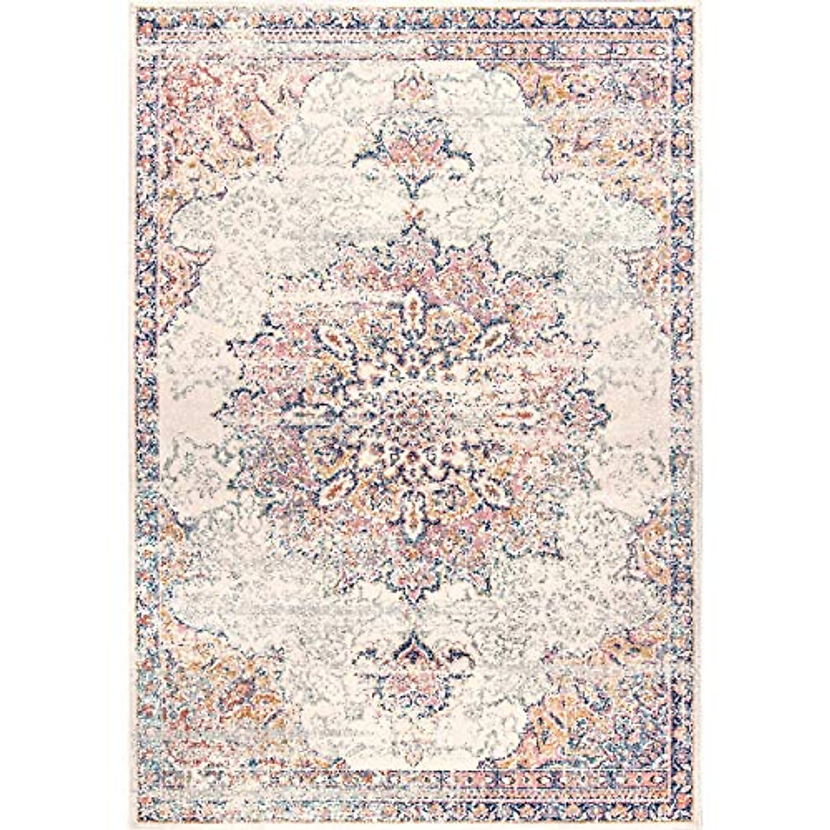 nuLOOM Leola Vintage Medallion Area Rug, 5' x 7' 5", Orange