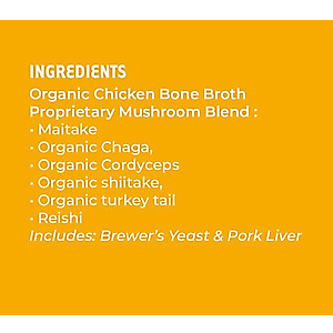 iHeartCats Bone Broth for Cats - Bone Broth & Mushroom Gold Powder Supplement for Immune System Support, Improved Mobility & Flexibility and Natural Detox - Turkey Tail Mushroom for Cats
