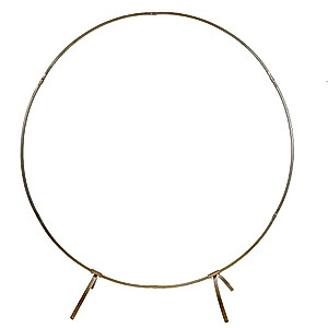 Efavormart 7.5 Ft Round Gold Metal Wedding Arch Photo Booth Backdrop Stand - 100 Lbs Capacity
