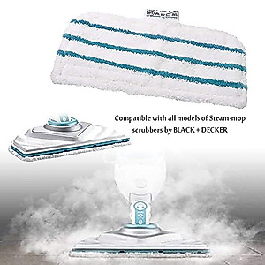 5 Pack Washable Microfiber Steam-Mop Cleaning Pads Compatible with All Black+Decker Steam Mops, SM1600, SM1610, SM1620, SM1630, SMH1621, HSMC1300FX, HSMC1321, HSMC1361SG