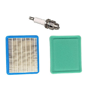LEFITPA Replacement 491588S Air Filter Tune Up Kit Spark Plug for Champion for Briggs & Stratton 5121A 5121B 491435S RC12YC Fits Intek 5.5 thru 6.5 HP Engines