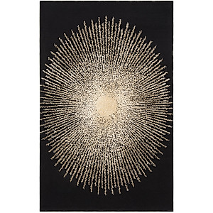 SAFAVIEH Soho Collection 5' x 8' Black / Beige SOH655Z Handmade Premium Wool & Viscose Area Rug