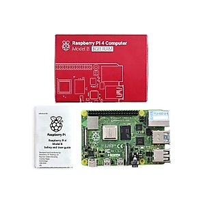 waveshare Accessory Compatible with Raspberry Pi 4B 8GB RAM, Comes with Raspberry Pi 4B 8GB, 16GB Micro SD Card, Heat Sink, Micro SD Card Reader, 5V Type-C Power Adapter (5 Items)