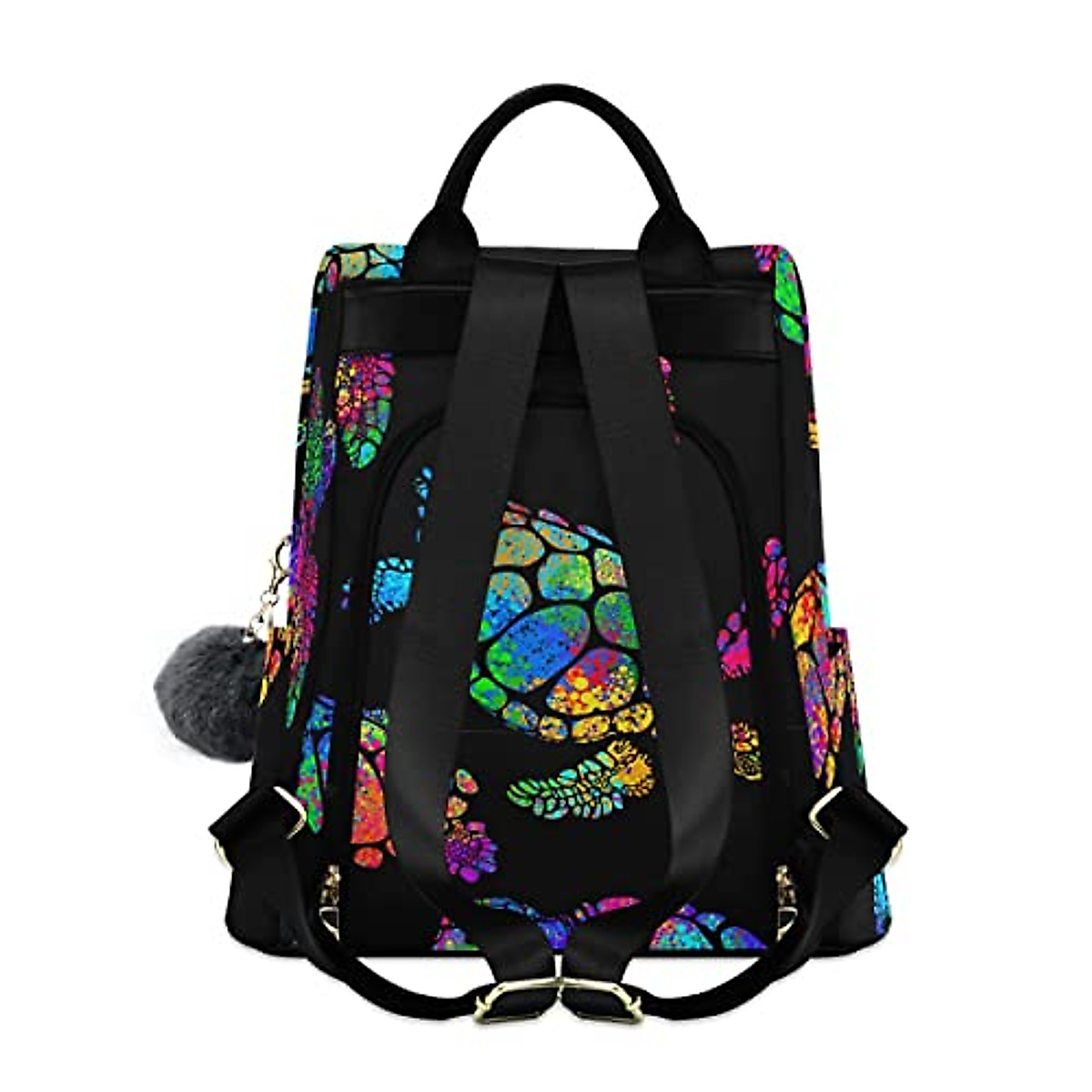 ZOEO Anti Theft Backpack Turtle Mandala Color Women Large Fashion Travel Shoulder Bag Purse Rucksack Lightweight