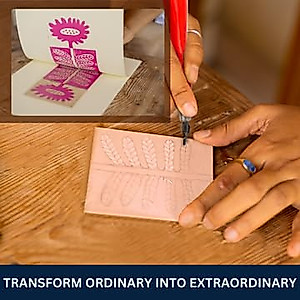 Rubber Block Stamp Carving Blocks Stamp Making Kit with Cutter Tools 5-Pack Carving Rubber Stamps for Printmaking, Printing and More Crafts