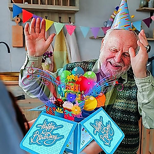 Luerbi Musical Pop Up Birthday Cards, Greeting Popup Cards with Happy Birthday Music for Girls Boys Women Men Husband Wife Mom Dad Daughters