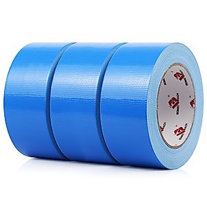 BOMEI PACK 3 Pack Blue Duct Tape Heavy Duty,2 Inch x 30 Yards,9 Mil Thick Heavy Duty Blue Tape Duct,Waterproof,No Residue,Flexible,Tear by Hand,Industrial Grade for Repairing,Fxing