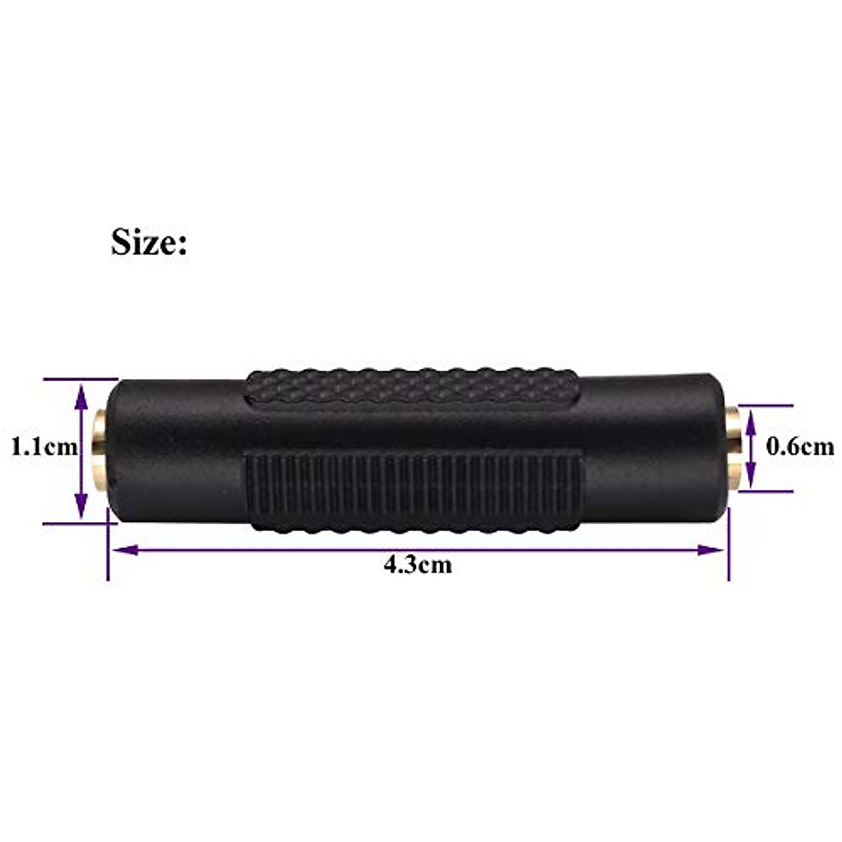 AAOTOKK 3.5mm Headphone Adapter, 4 Poles 3.5mm 1/8'' Female to Female Aux TRRS Stereo Audio Connector for Earphone, Headset Adapter, Smartphone, Laptop, Tablets, MP3 Player(2Pack 3.5mm F/F)