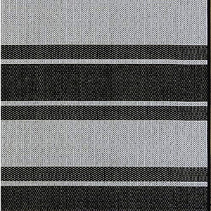 Gertmenian Indoor Outdoor Area Rug, Classic Flatweave, Washable, Stain & UV Resistant Carpet, Deck, Patio, Poolside & Mudroom, 5x7 Ft Standard, Stripes, Black White, 37706