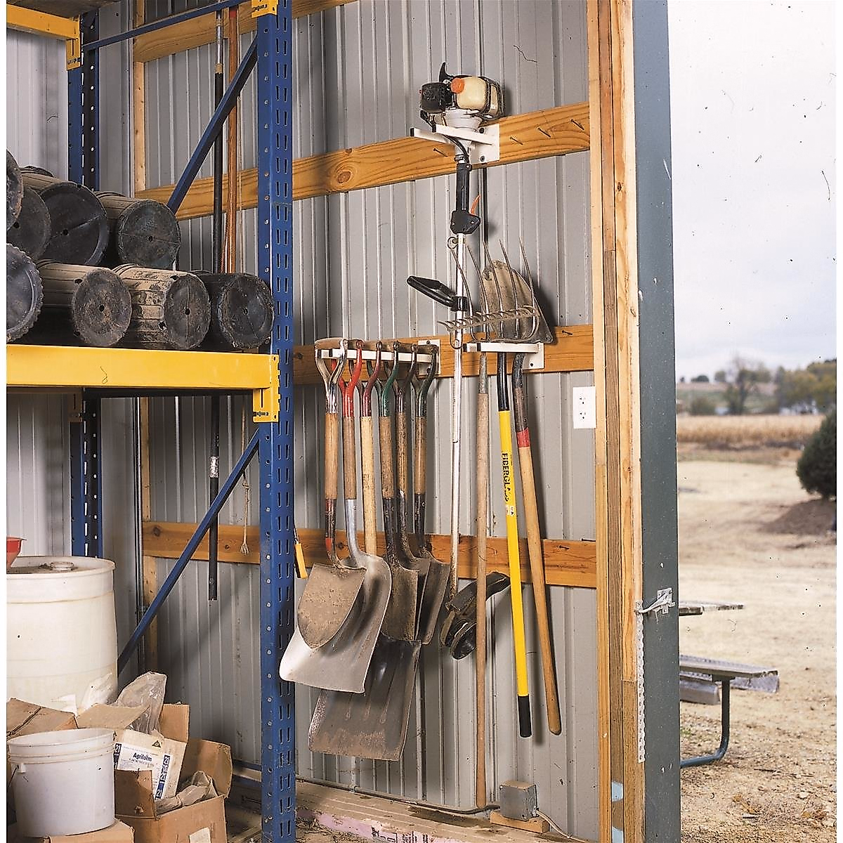 Gempler's Extra Long Tool Rack for Shovels, Spades, Rakes, and Brooms